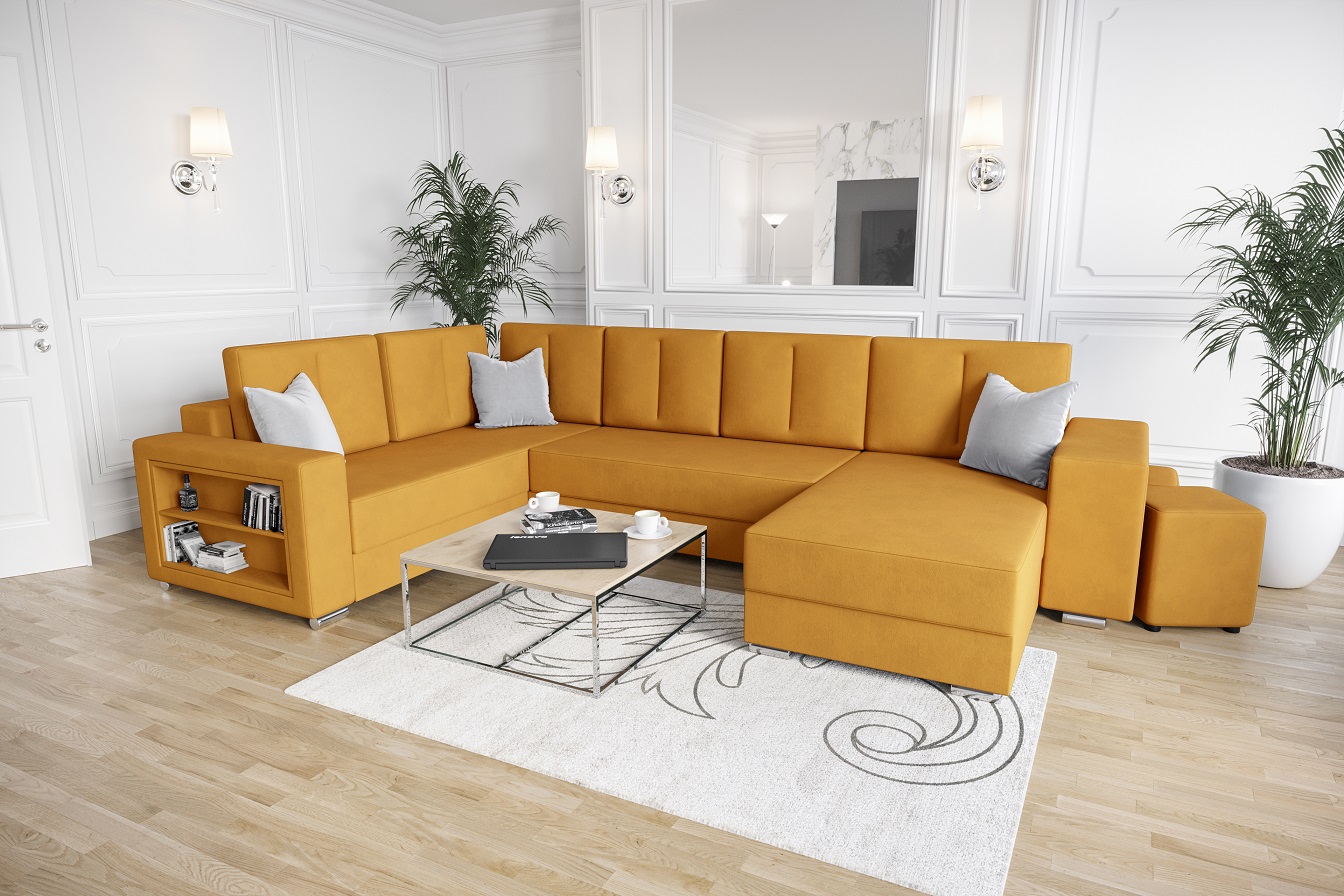 Wohnlandschaft Couch U-Form JACK U mit Schlaffunktion - Schnelle Lieferung